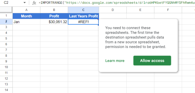 Google Sheets | Reference Cell in Another Sheet