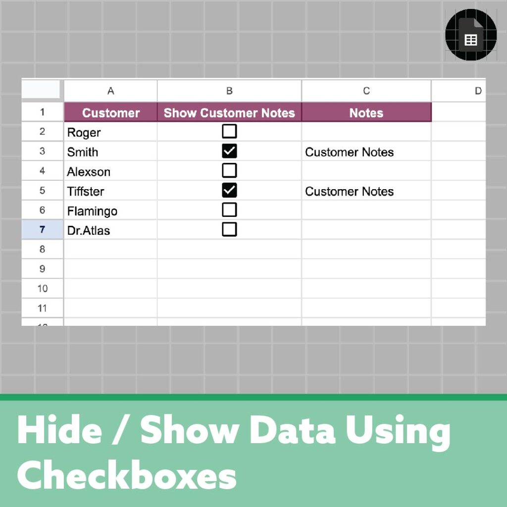How To Hide and Show Cells Using Checkboxes | EASY - ideallysheets