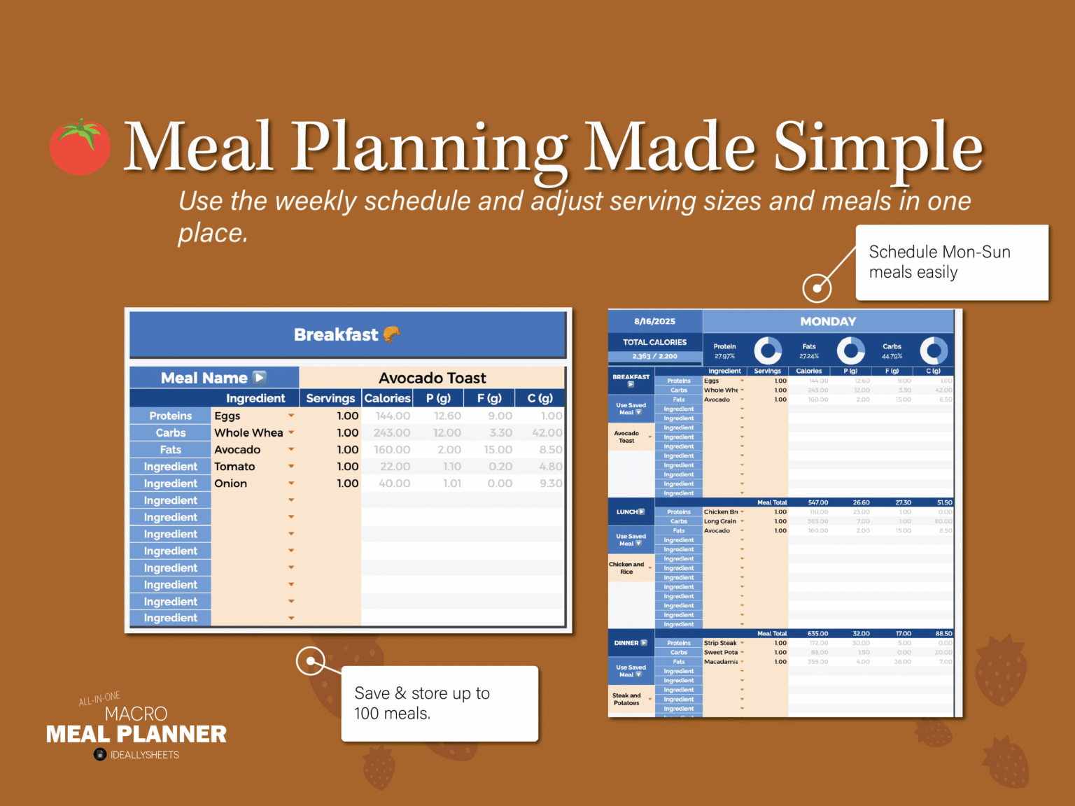 Best Macro Meal Planner Tracker with Calorie Calculator